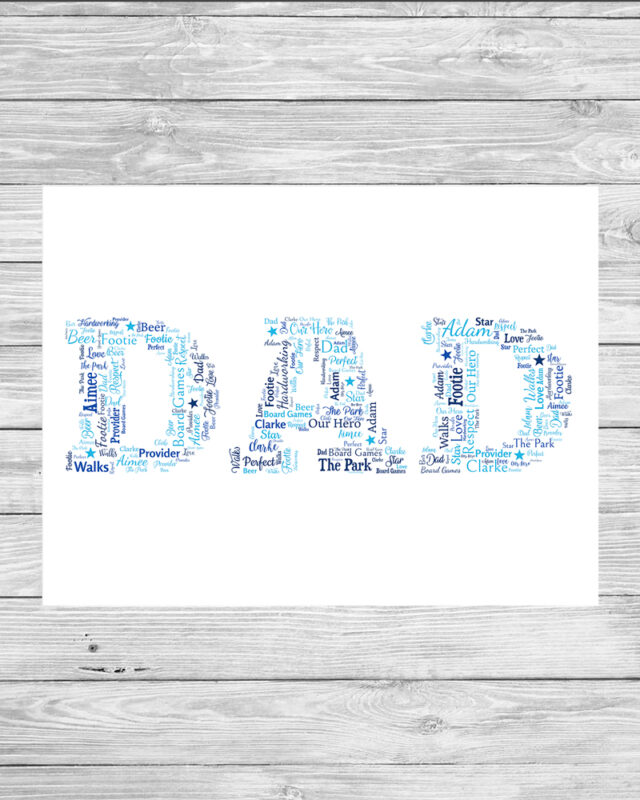 Bespoke Personalised Dad Word Art Print - Show It With Words
