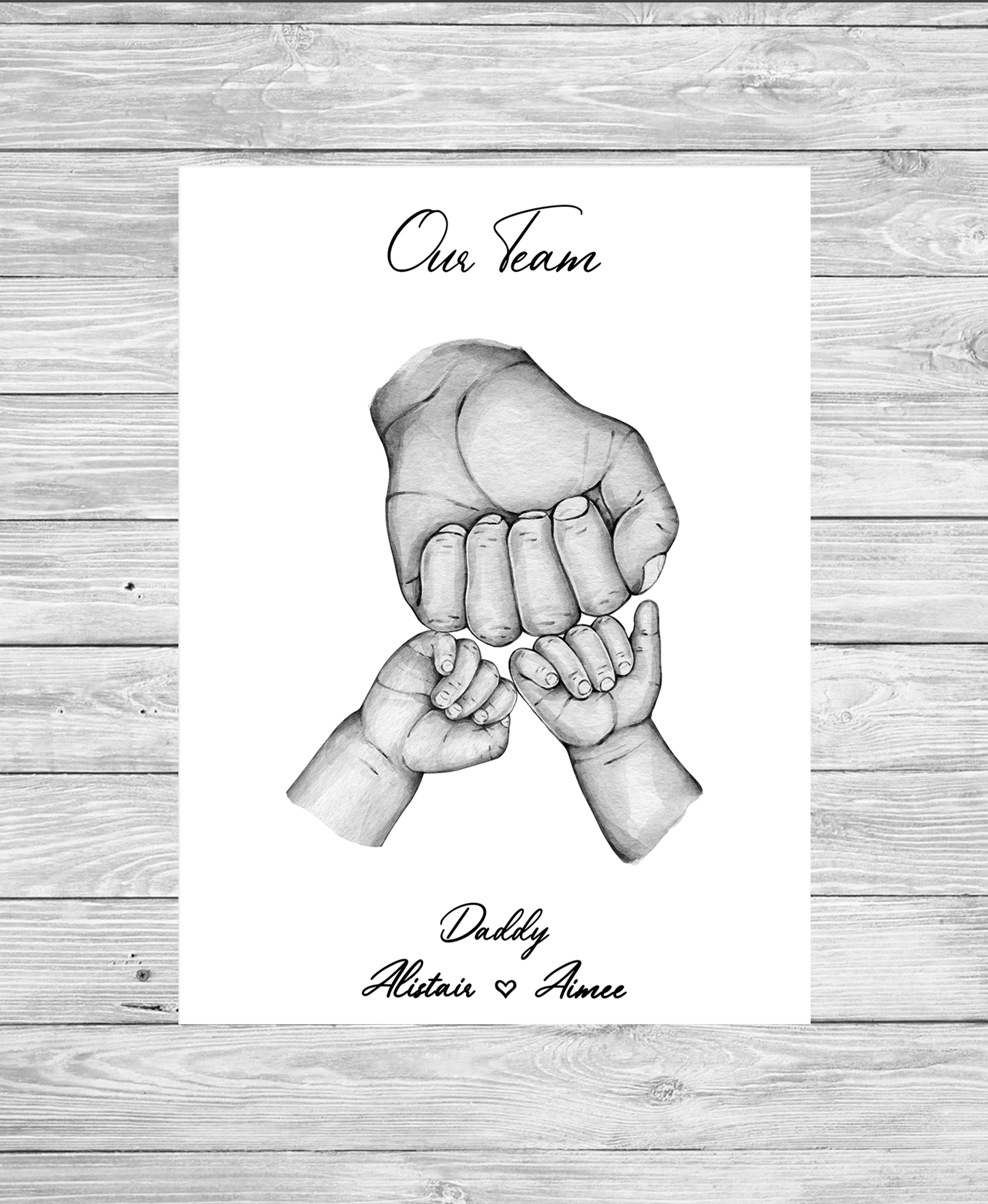 Personalised Dad & Children Family Hands Word Art Print - Show It With ...