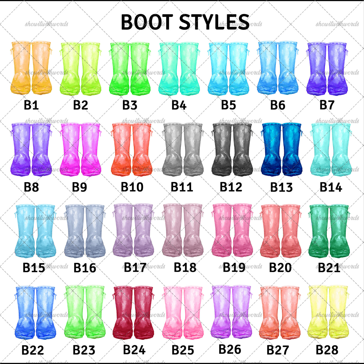 Personalised Teacher Rain Boots End of Term Word Art Print - Show It ...